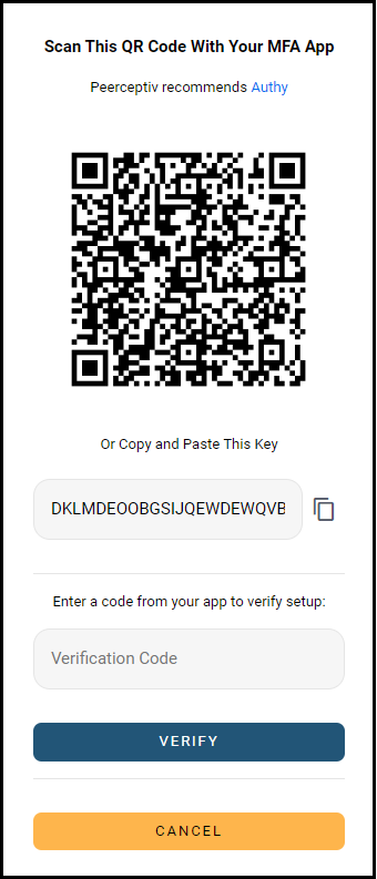 Multi-Factor Authentication – Peerceptiv Knowledge Base